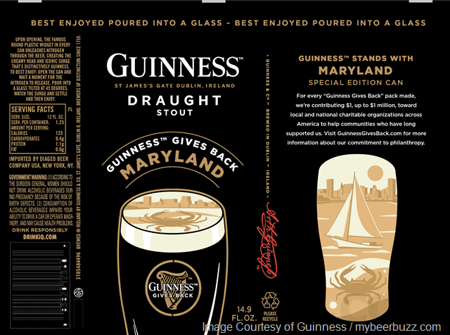 Guinness Adding Draught Stout Guinness Gives Back Maryland / California ...