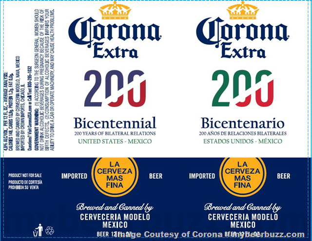 Corona Adding Corona Extra 200 Bicentennial Packaging / Holiday ...