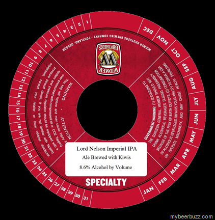 Widmer Brothers - Lord Nelson Imperial IPA Brewed w/Kiwis - My BeerBuzz