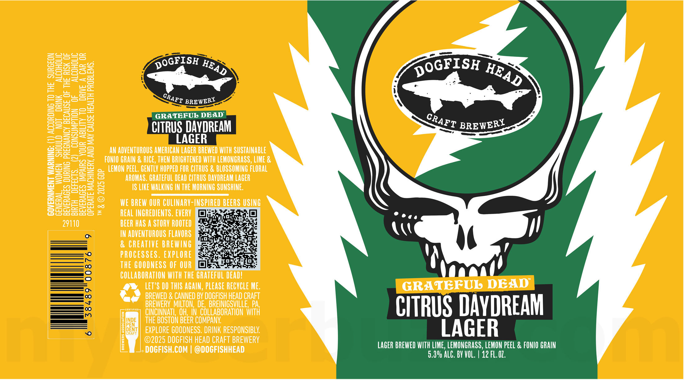 Dogfish Head Grateful Dead Citrus Daydream Lager Cans