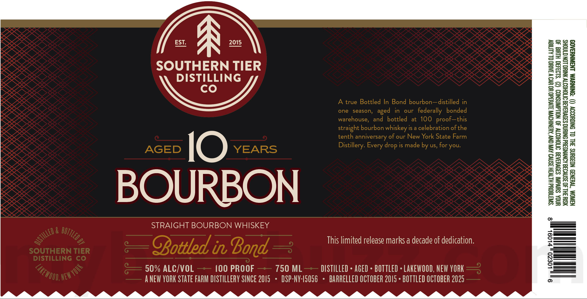 Southern Tier Distilling 10 Year Straight Bourbon Whiskey - My BeerBuzz