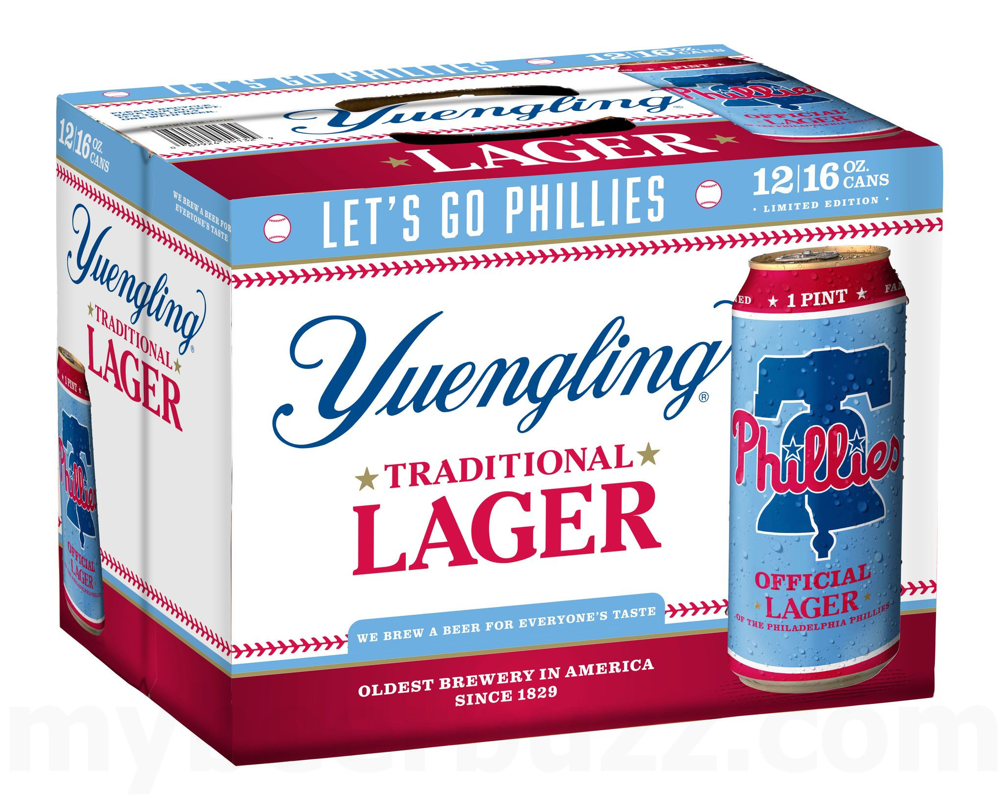 Yuengling New Phillies Powder Blue Lager Can with Aaron Nola
