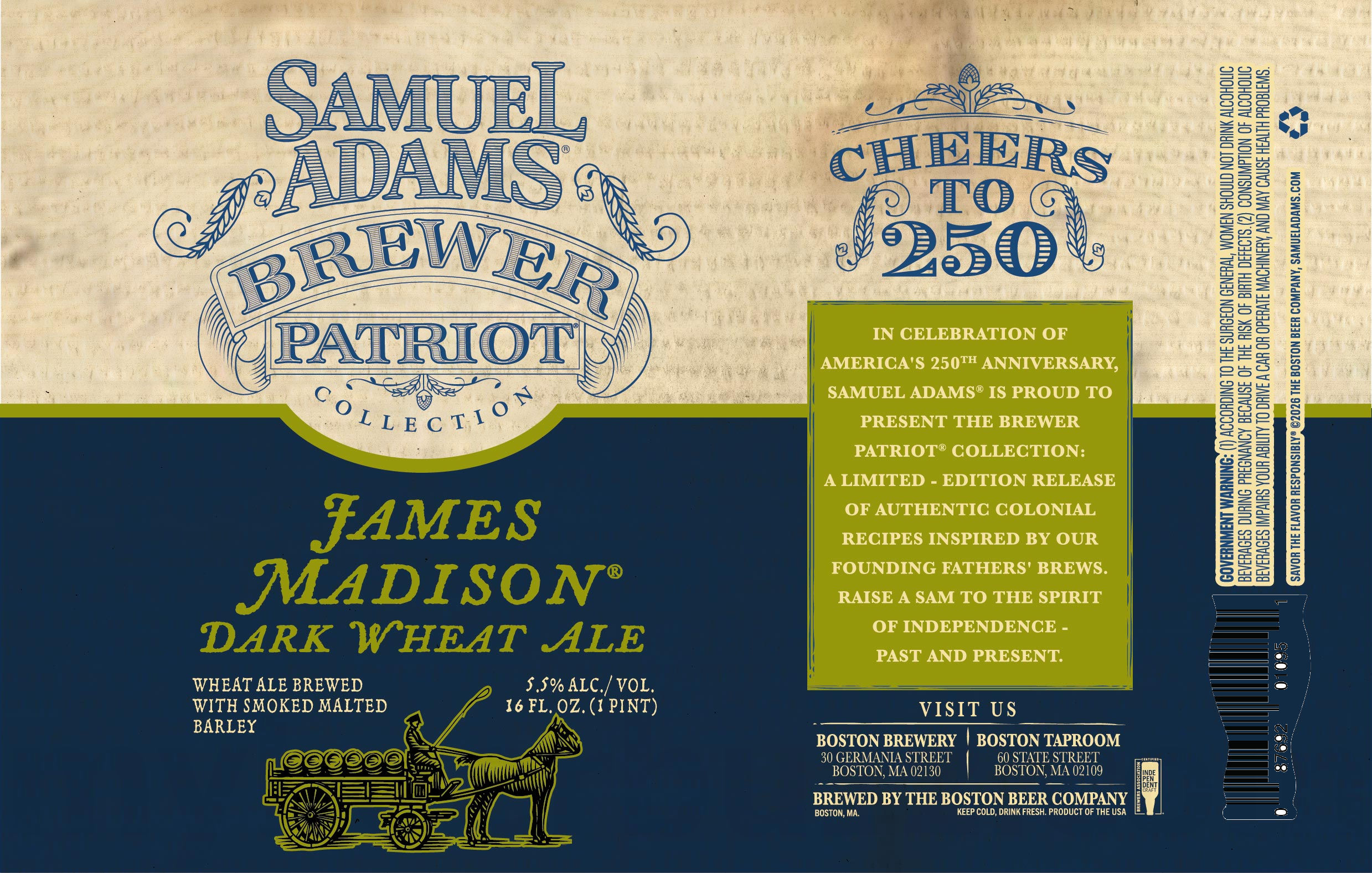 Samuel Adams Brewer Patriot Collection James Madison Dark